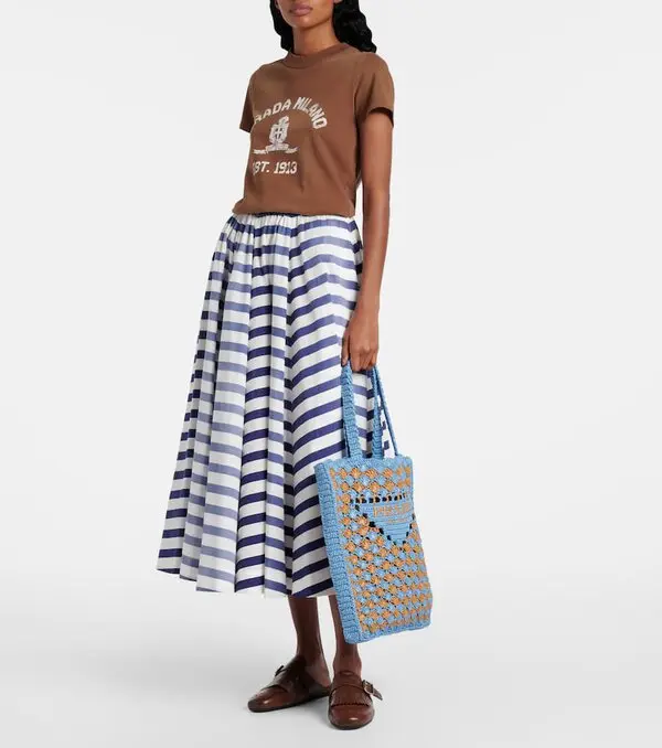 Prada Logo Crochet Shopper