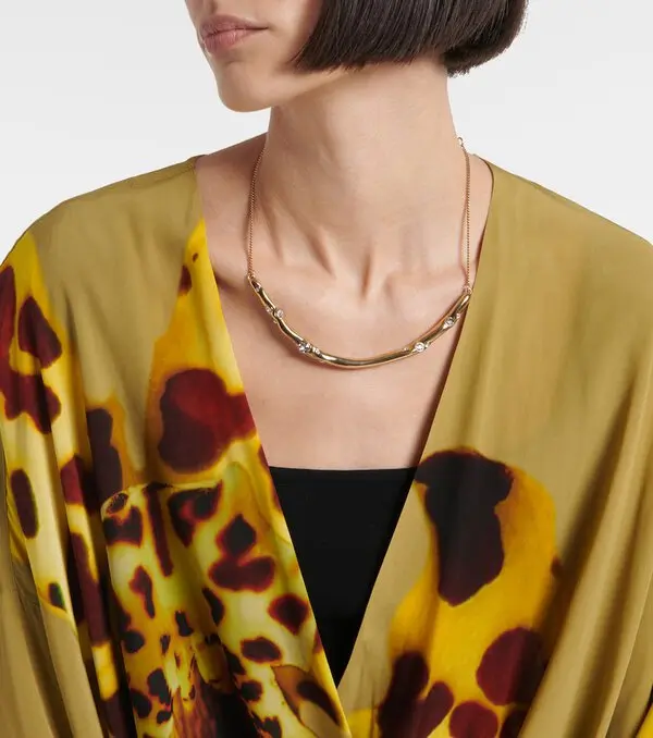 Dries Van Noten Printed Draped Satin Blouse - Green