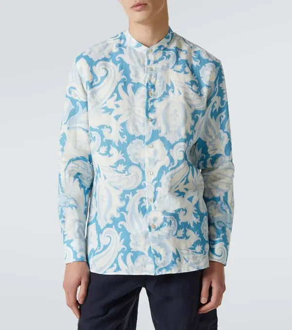 Etro Floral Linen Shirt - Blue