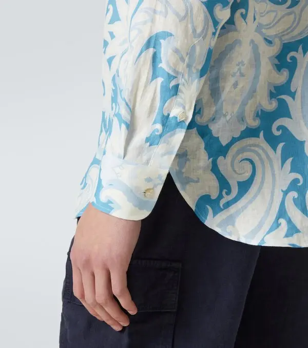 Etro Floral Linen Shirt - Blue