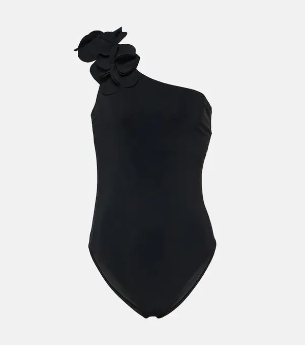 KARLA COLLETTO One-shoulder Embellished One Piece Swimsuit - Black