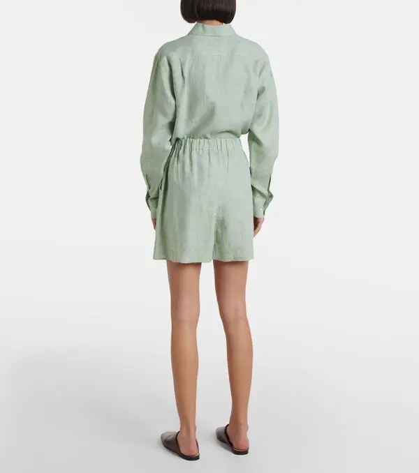 Loro Piana Angelo High-rise Bermuda Shorts - Green