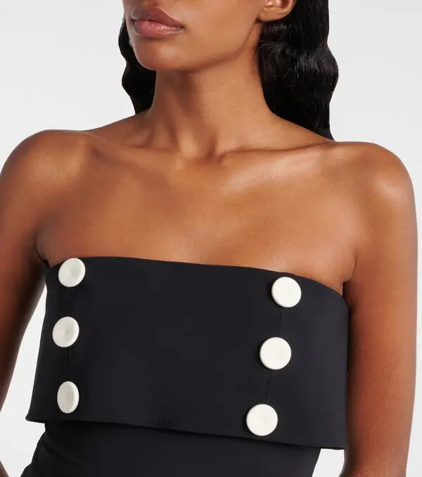 KARLA COLLETTO Embellished Strapless Swimsuit - Black