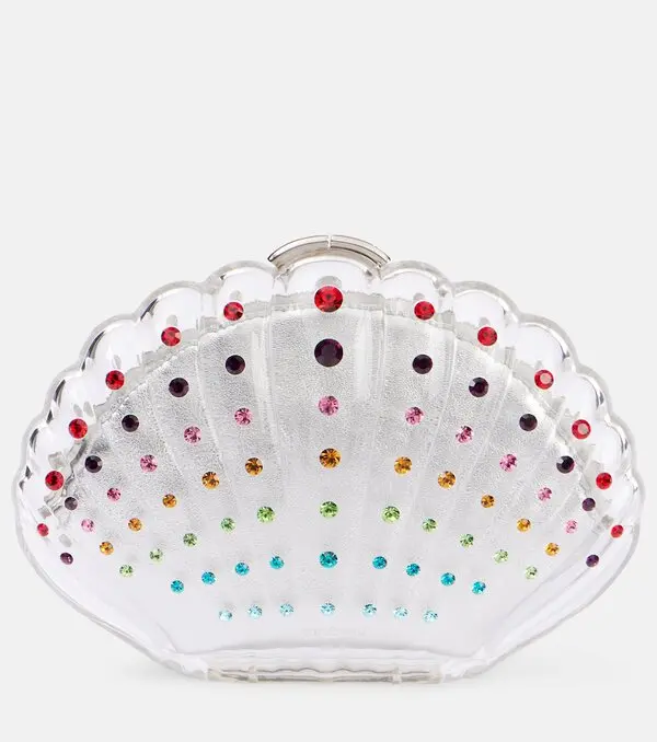 AQUAZZURA Crystal Shell Embellished Clutch