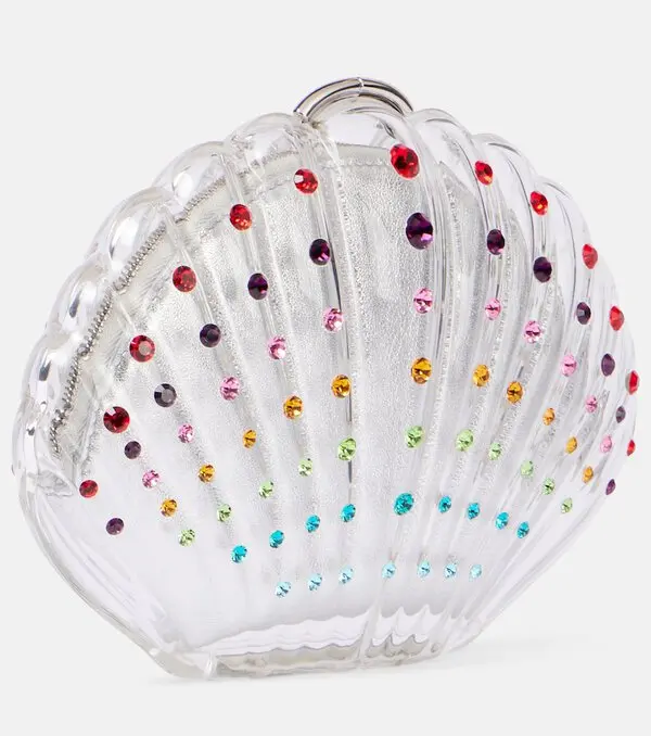 AQUAZZURA Crystal Shell Embellished Clutch