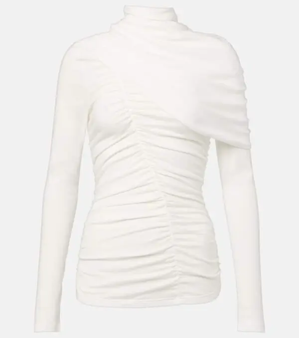 Magda Butrym Draped Cotton Blouse - White