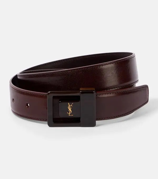 Saint Laurent La 66 Leather Belt - Brown