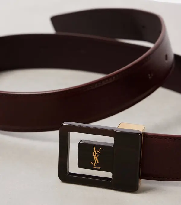 Saint Laurent La 66 Leather Belt - Brown