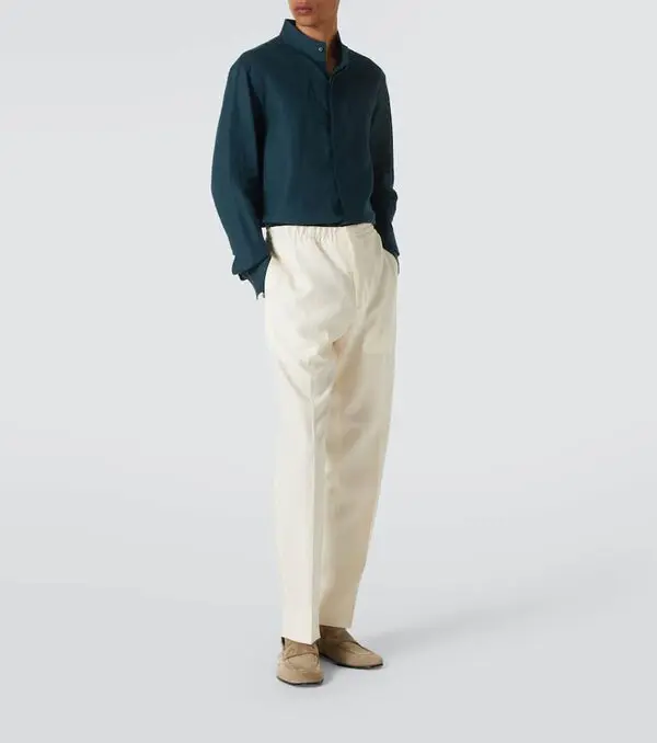 Zegna Linen Straight Leg Pants