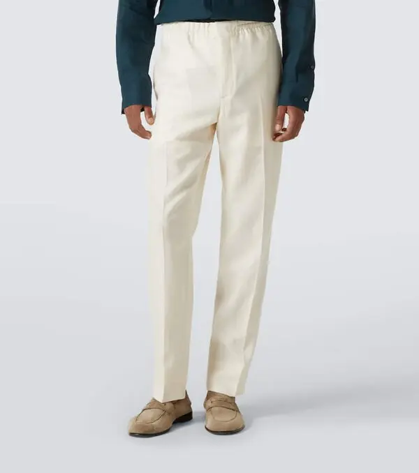 Zegna Linen Straight Leg Pants
