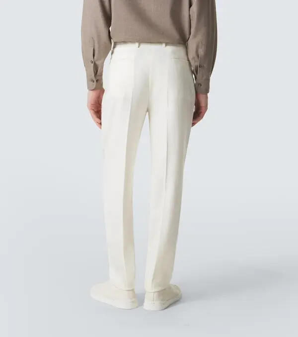 Zegna Straight Leg Linen Trousers