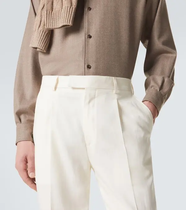 Zegna Straight Leg Linen Trousers