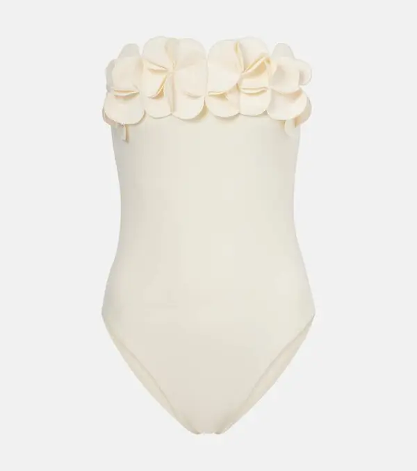 KARLA COLLETTO Tess Floral-appliqué Swimsuit - White