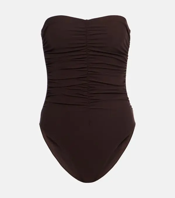 KARLA COLLETTO Basics Ruched Swimsuit - Brown