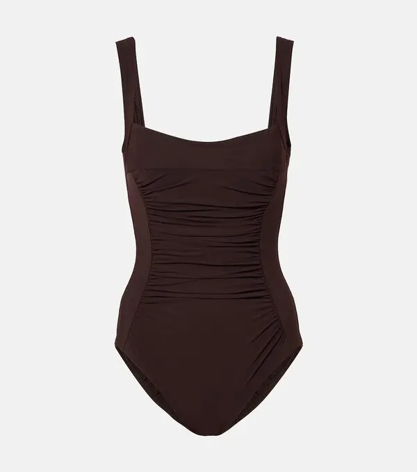 KARLA COLLETTO Ruched One Piece Swimsuit - Brown