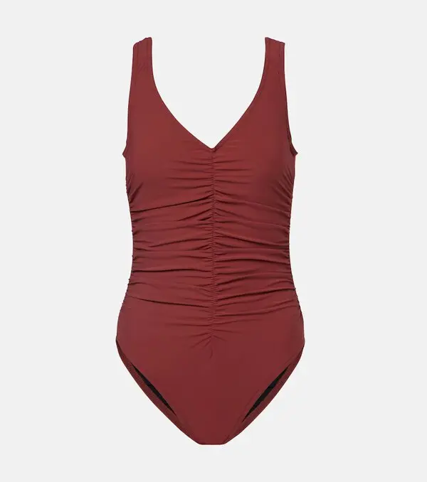KARLA COLLETTO Ruched One Piece Swimsuit - Brown
