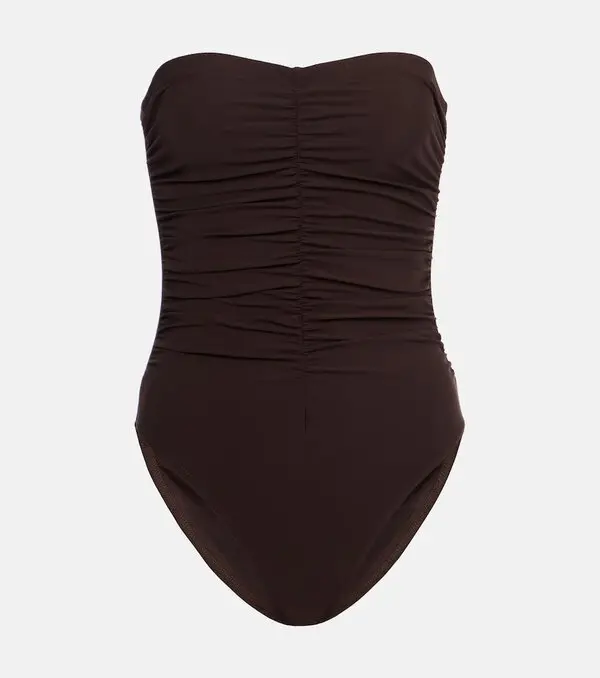 KARLA COLLETTO Ruched One Piece Swimsuit - Brown