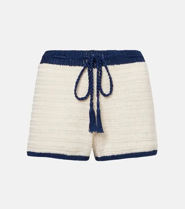 Anna Kosturova Seaside Crochet Shorts - Blue
