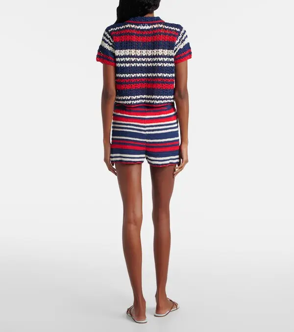 Anna Kosturova Crochet Cotton Crop Top - Multicoloured