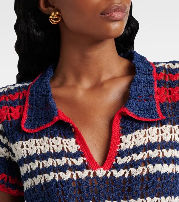 Anna Kosturova Crochet Cotton Crop Top - Multicoloured