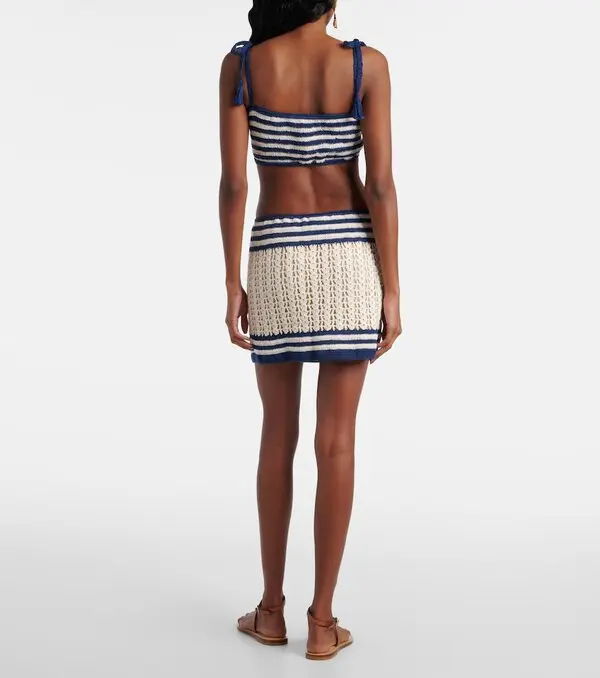 Anna Kosturova Gabrielle Crochet Cotton Miniskirt