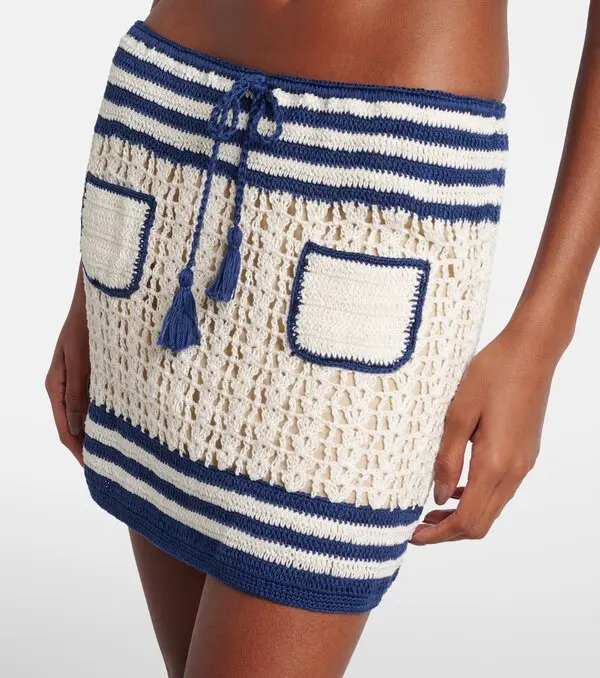 Anna Kosturova Gabrielle Crochet Cotton Miniskirt