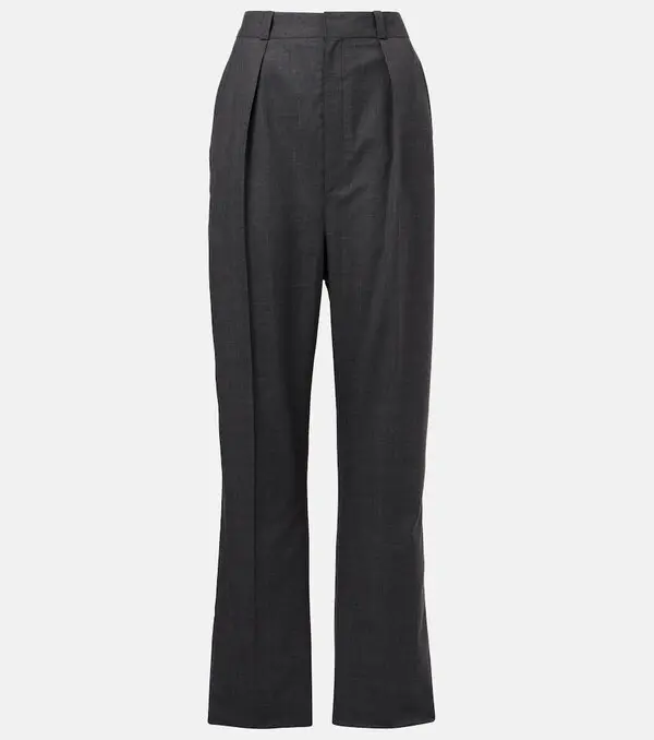 LEMAIRE Pleated Wool Twill Pants - Grey