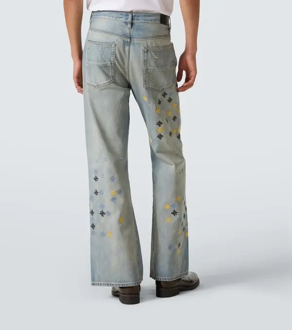 Amiri Ma Quad Embroidered Flared Jeans
