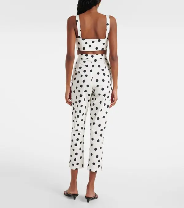 ADRIANA DEGREAS Cotton-blend Capri Pants