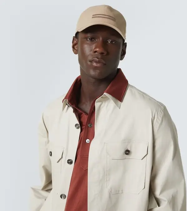 Zegna Embroidered Linen Baseball Cap - Brown