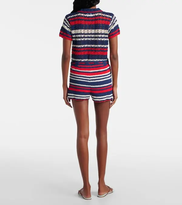 Anna Kosturova Crochet Cotton Shorts - Multicoloured