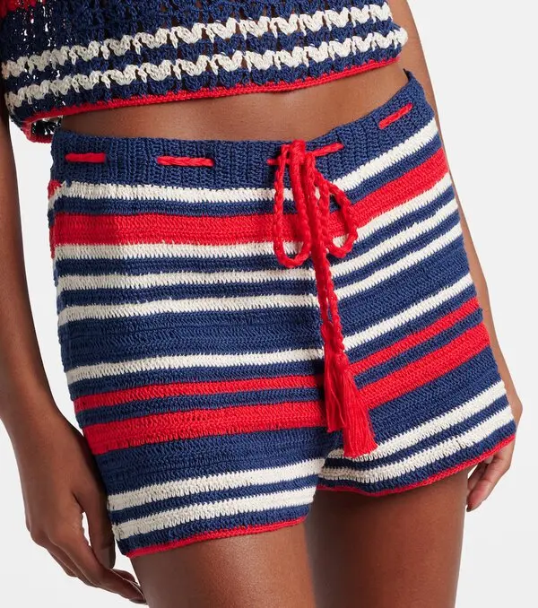 Anna Kosturova Crochet Cotton Shorts - Multicoloured