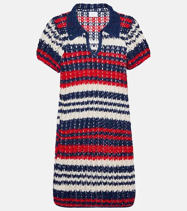 Anna Kosturova Crochet Cotton Polo Dress - Multicoloured