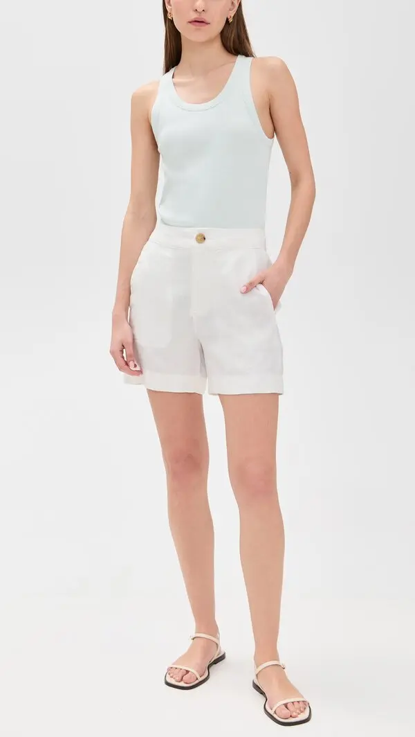 Vince Mid-rise Hemp Shorts - Off White