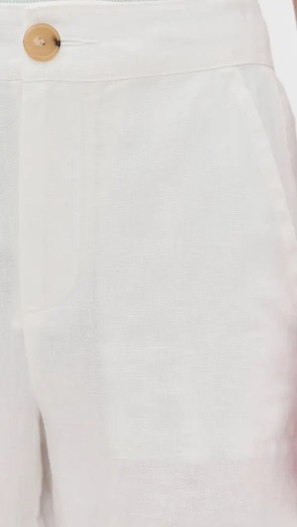 Vince Mid-rise Hemp Shorts - Off White
