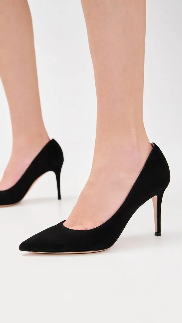 GIANVITO ROSSI 85mm Camoscio Pumps - Black