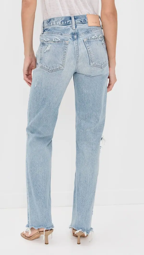 Moussy Vintage Odessa Straight Low Jeans - Light Blue