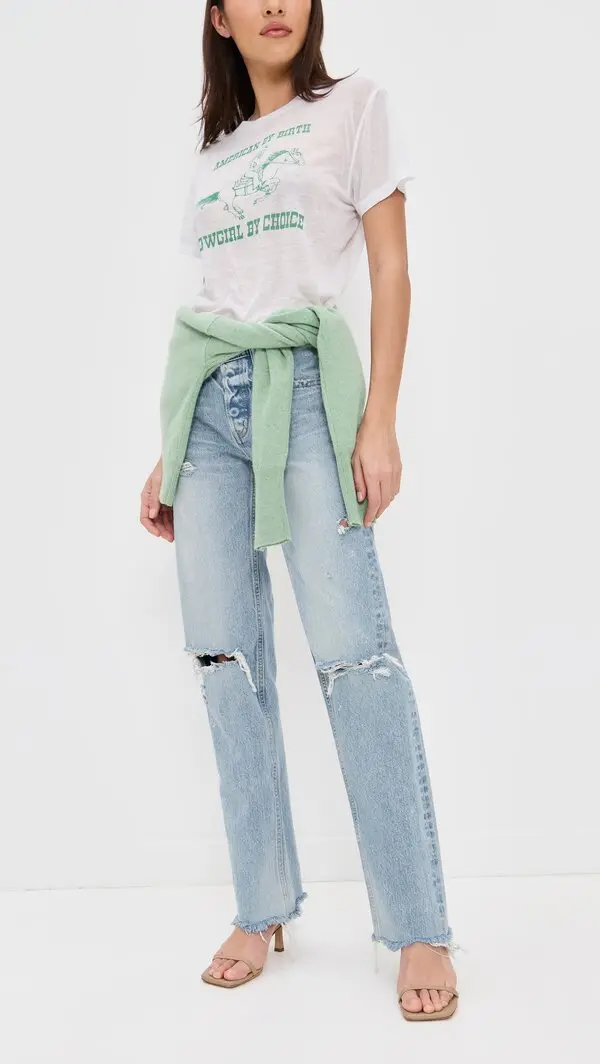 Moussy Vintage Odessa Straight Low Jeans - Light Blue
