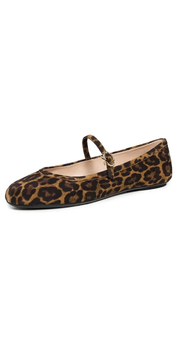 GIANVITO ROSSI Leopard Print Carla Flats - Almond Leopard Print