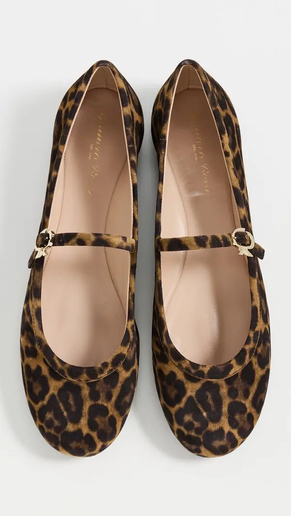 GIANVITO ROSSI Leopard Print Carla Flats - Almond Leopard Print