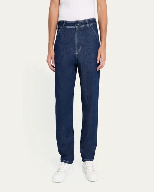 KNT Contrast-stitch Raw Denim Jeans