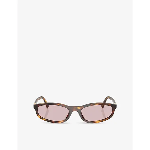 Miu Miu Mu A06s Oval-frame Sunglasses - Brown