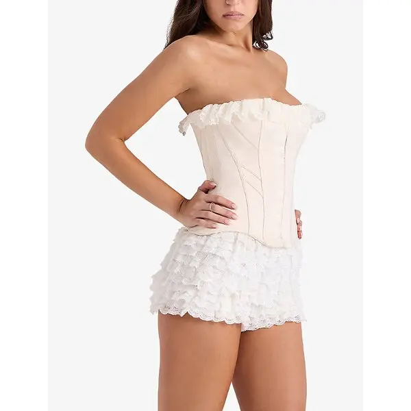 House Of Cb Idella Lace-trim Corset Top