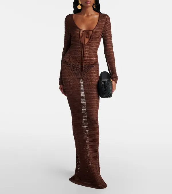 AYA MUSE Open-knit Maxi Dress