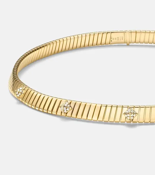 BVLGARI 18kt Yellow Choker With Pavé Diamonds