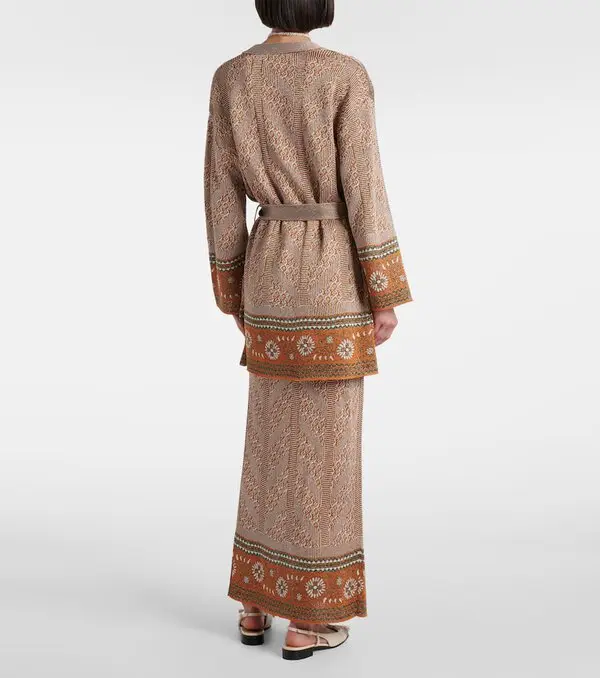 Valentino Garavani Jacquard Lamé Wrap Cardigan