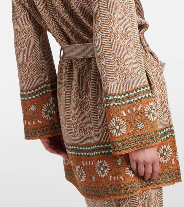 Valentino Garavani Jacquard Lamé Wrap Cardigan