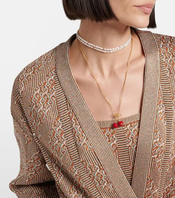 Valentino Garavani Jacquard Lamé Wrap Cardigan