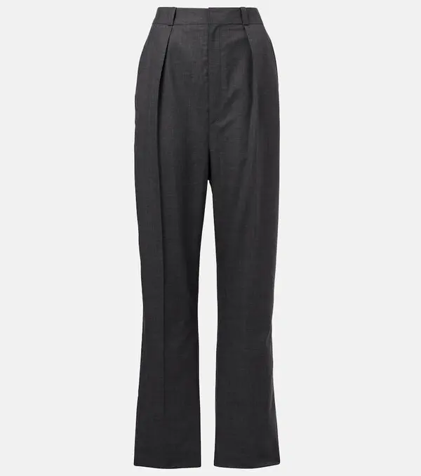 LEMAIRE Pleated Wool Twill Straight Pants