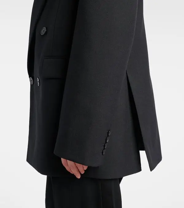 Saint Laurent Double-breasted Wool Canvas Blazer